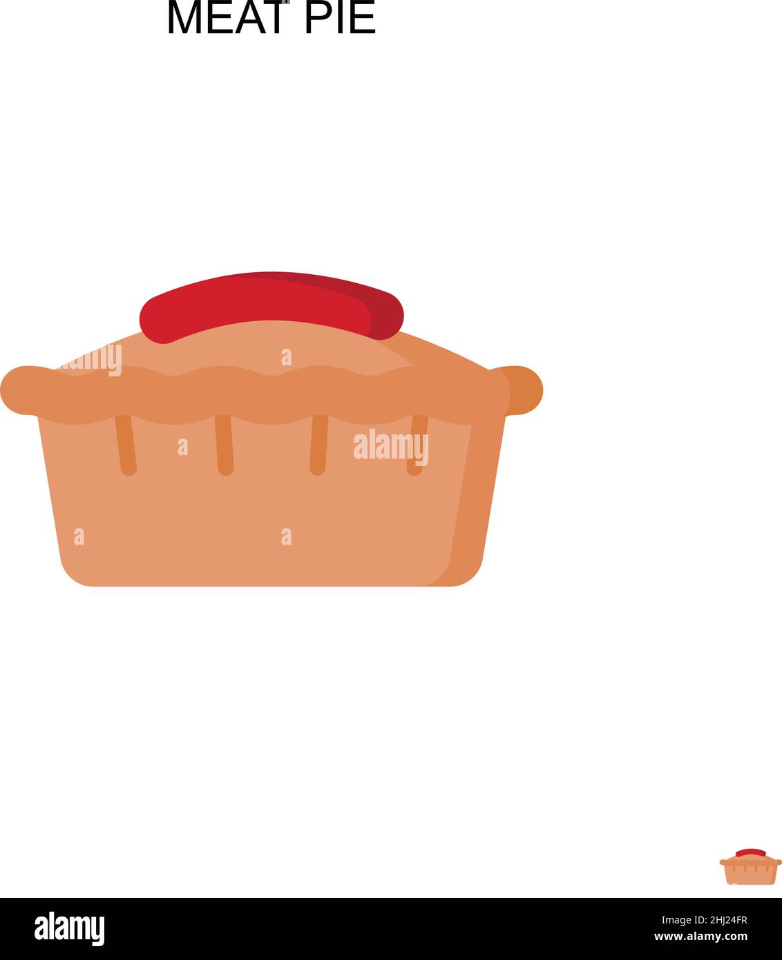 Meat pie Simple vector icon. Illustration symbol design template for ...