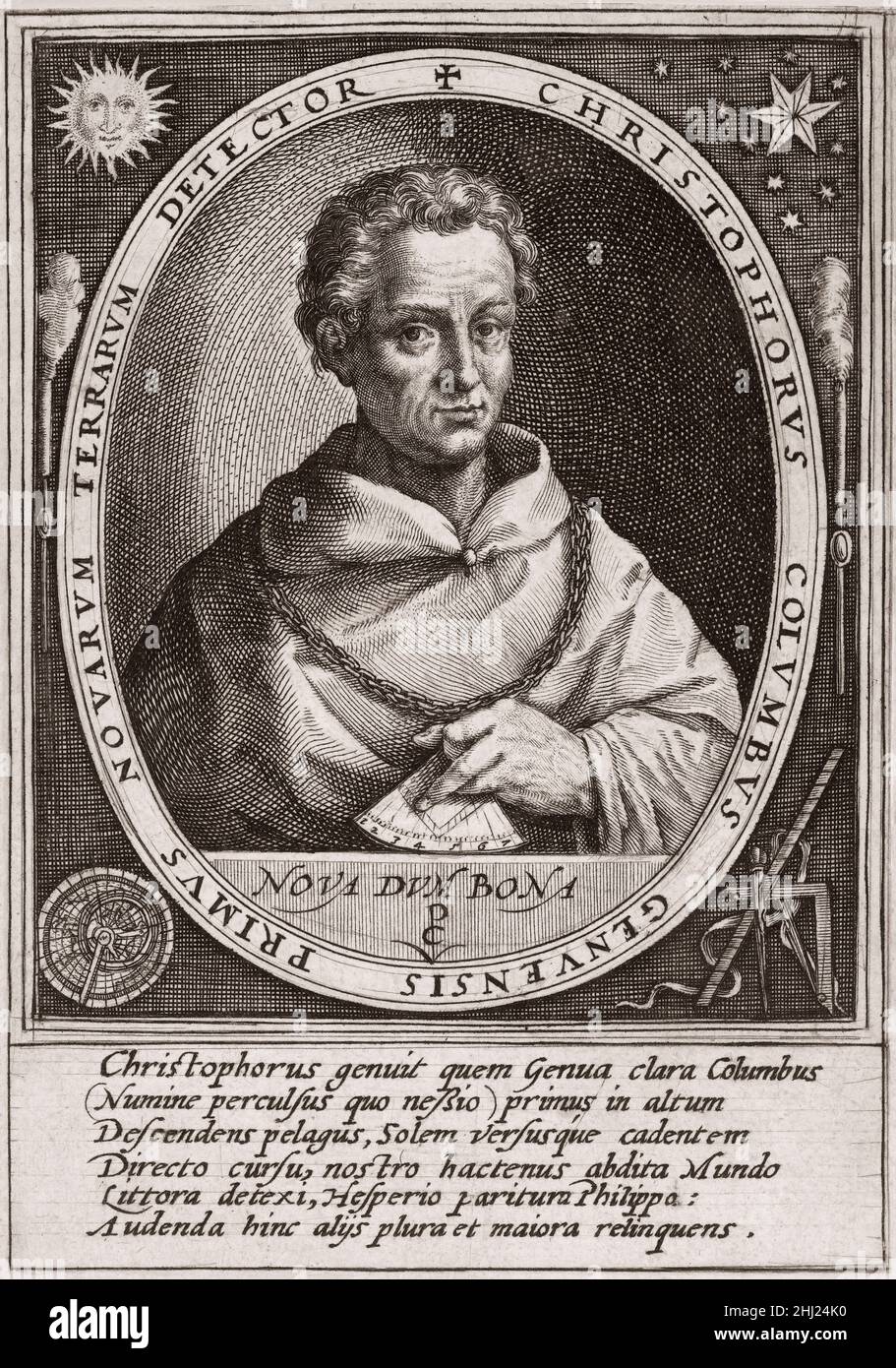 Christopher Columbus, 1451 - 1506, Italian navigator, digitally ...