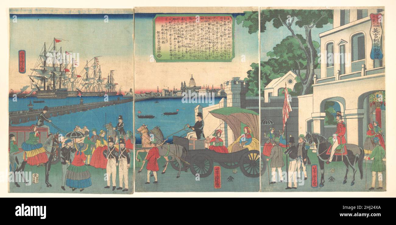 The Port of London England 2nd month, 1862 Utagawa Yoshitora Japanese ...