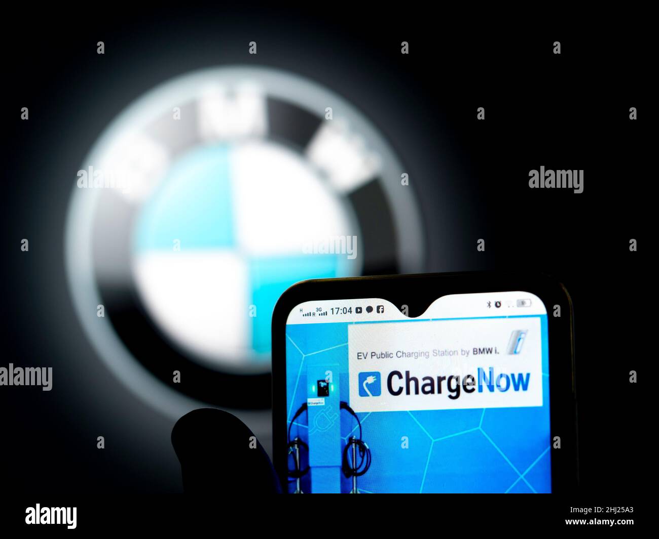 In this photo illustration, the ChargeNow logo is seen displayed on a ...