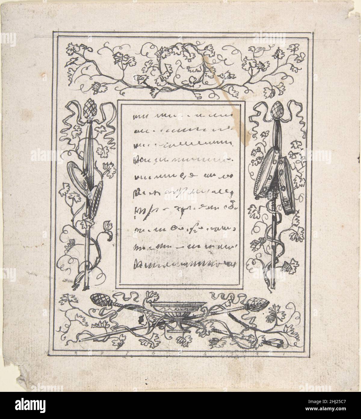 Design for a border with Cymbals and Tambourines 1809–65 Carl Alexander ...