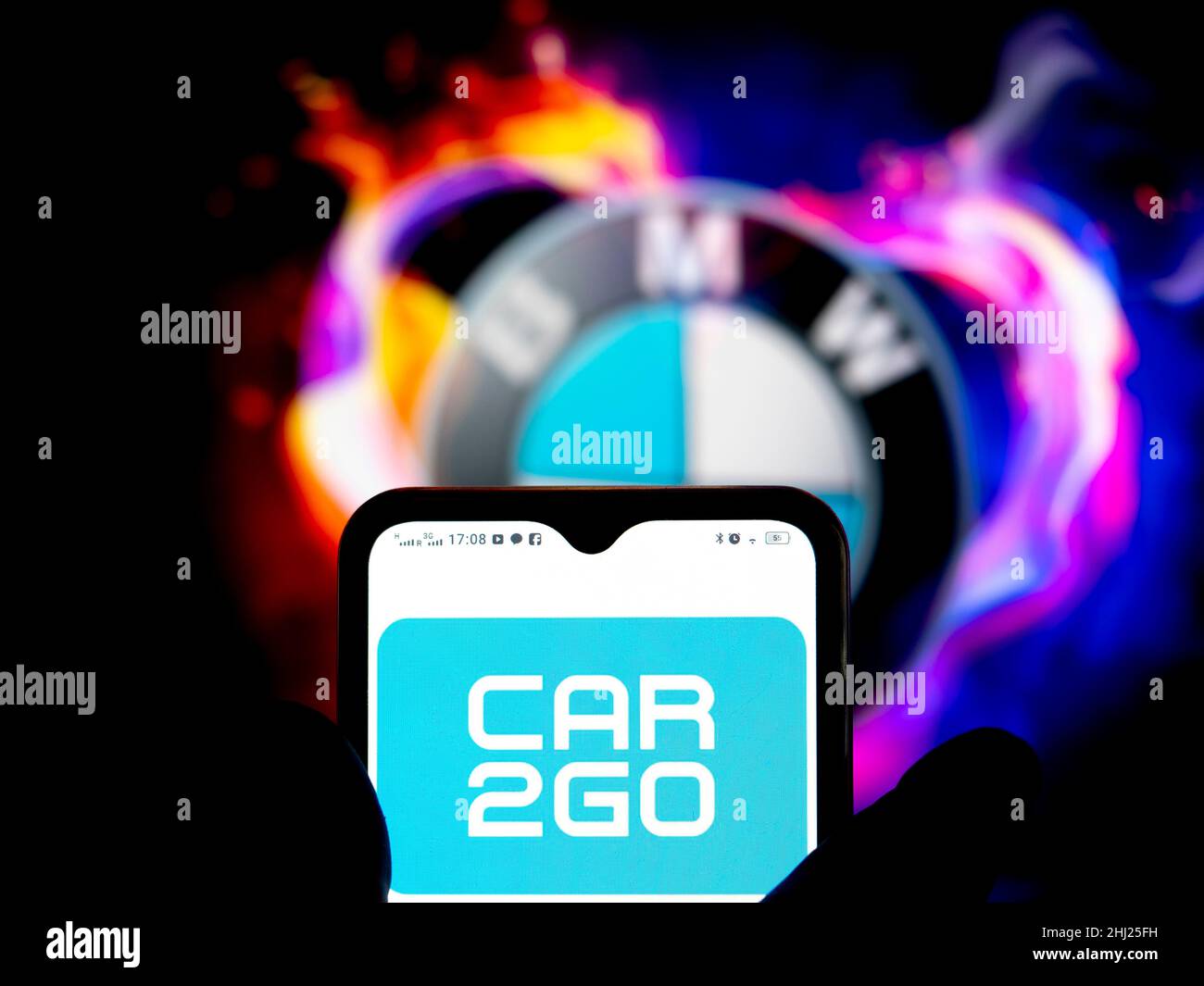 In this photo illustration, the CAR2GO logo is seen displayed on a ...