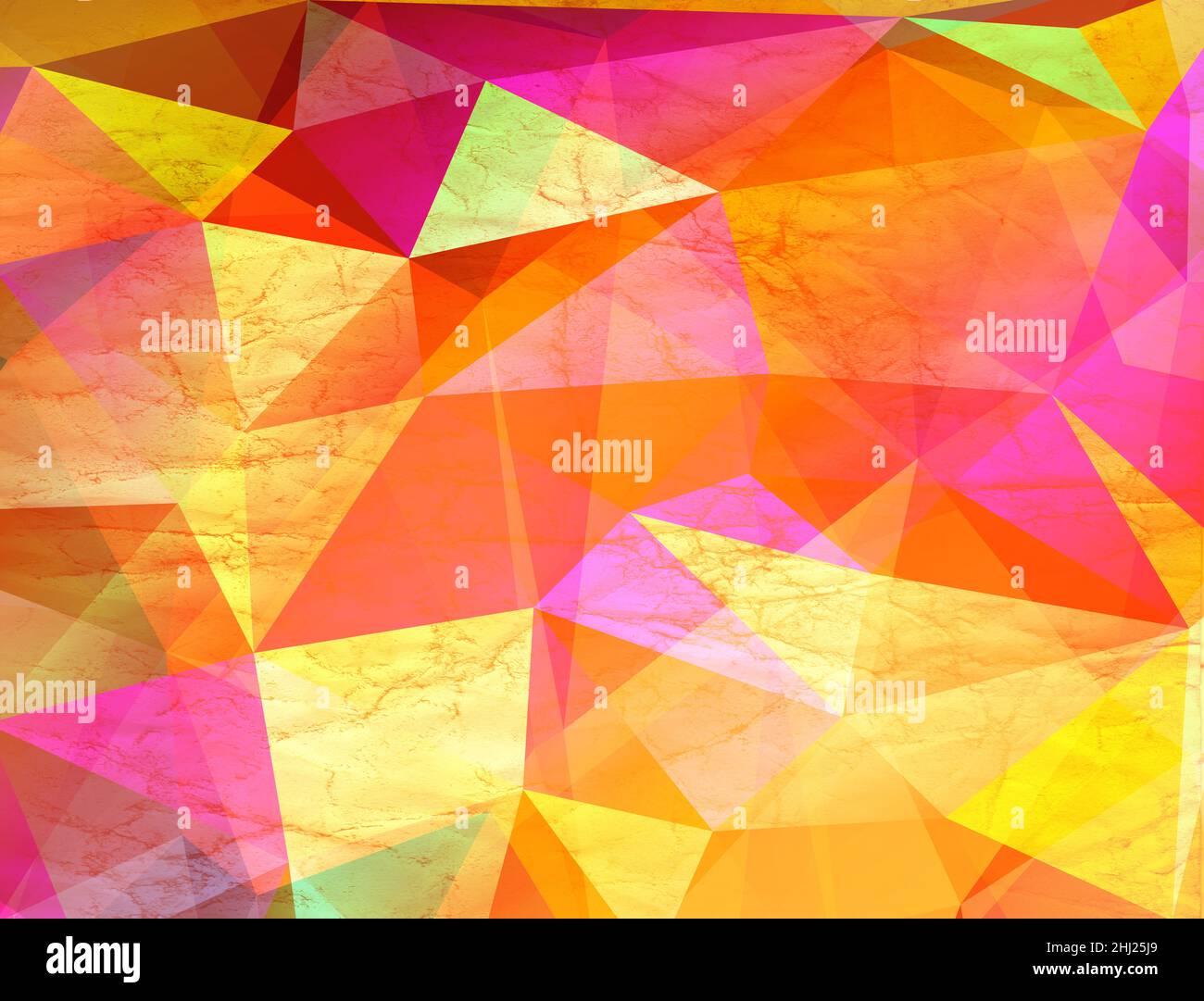 Abstract decorative background with triangular polygons. Aged crumpled ...