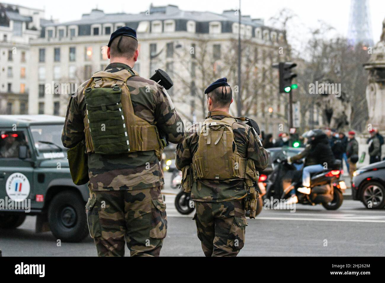 Illustration pictures shows two French soldiers (military men ...