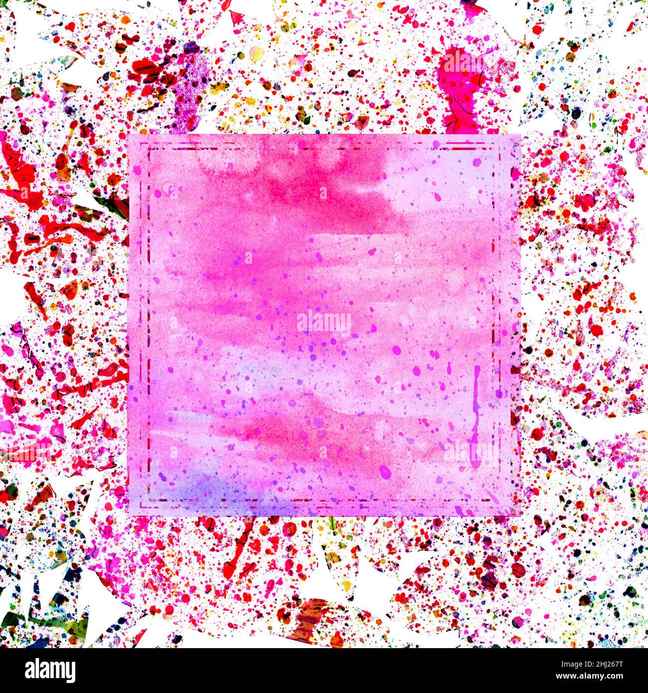 Abstract watercolor floral frame with empty space for text Stock Photo ...