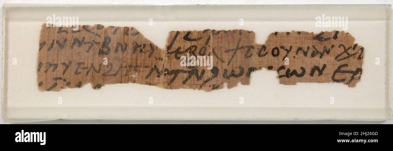 Papyrus Fragment of a Letter 580–640 Coptic. Papyrus Fragment of a ...