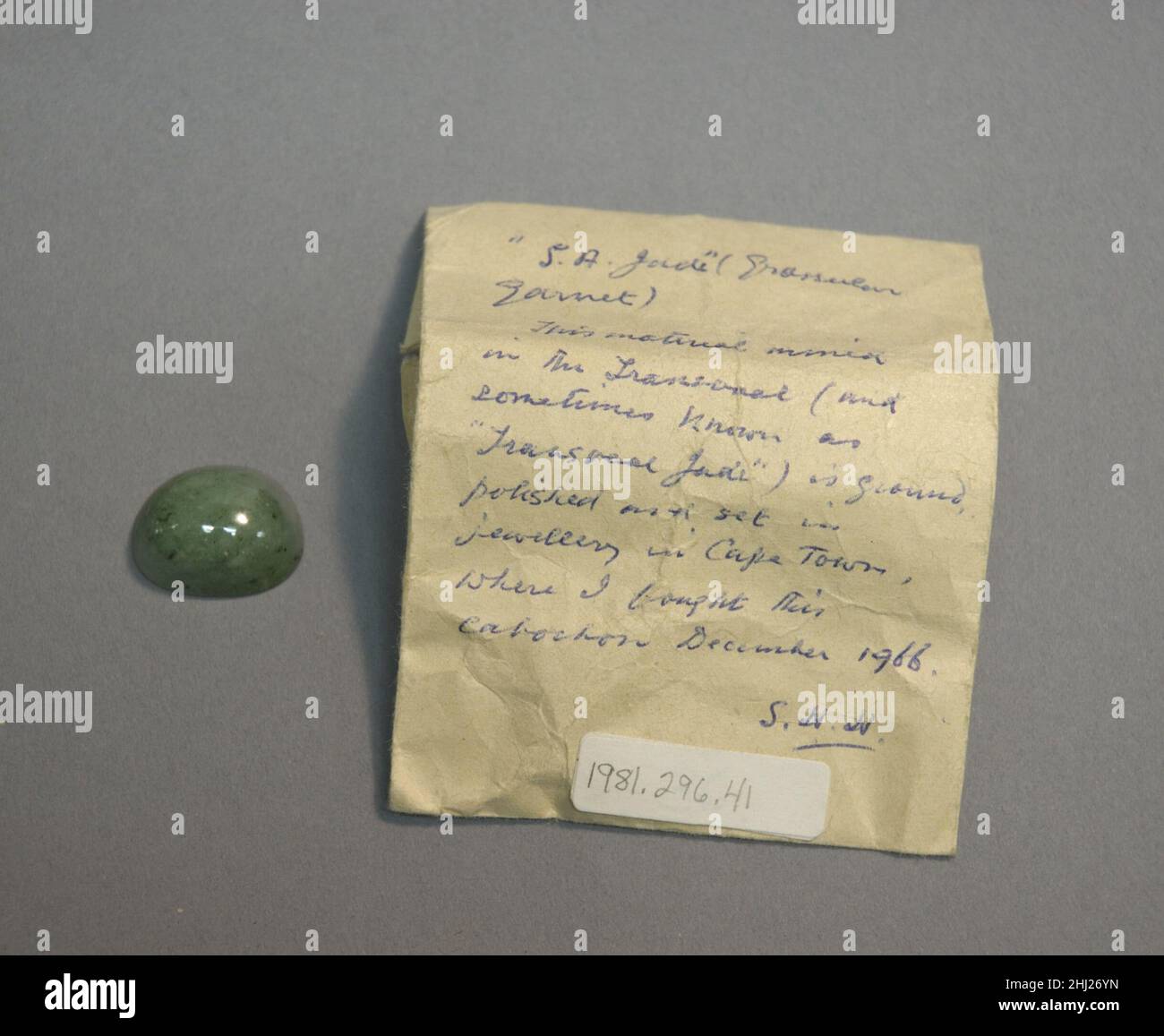Sample of "South African jade" in Paper Bag 20th century China. Sample ...