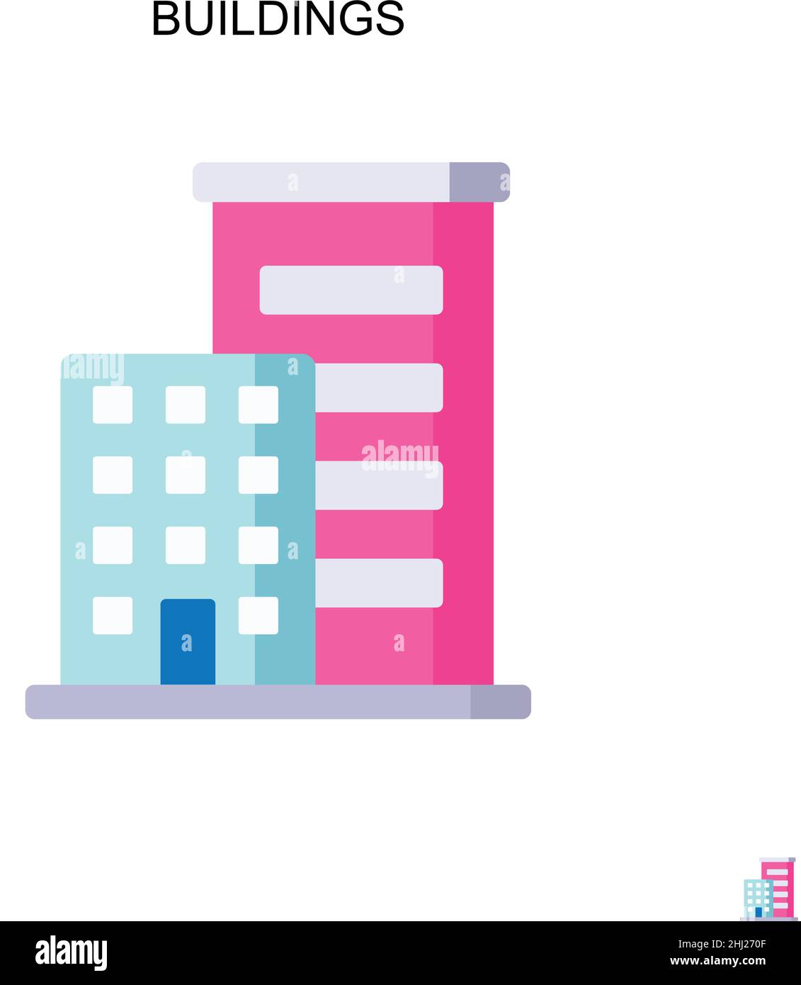 Buildings Simple vector icon. Illustration symbol design template for ...
