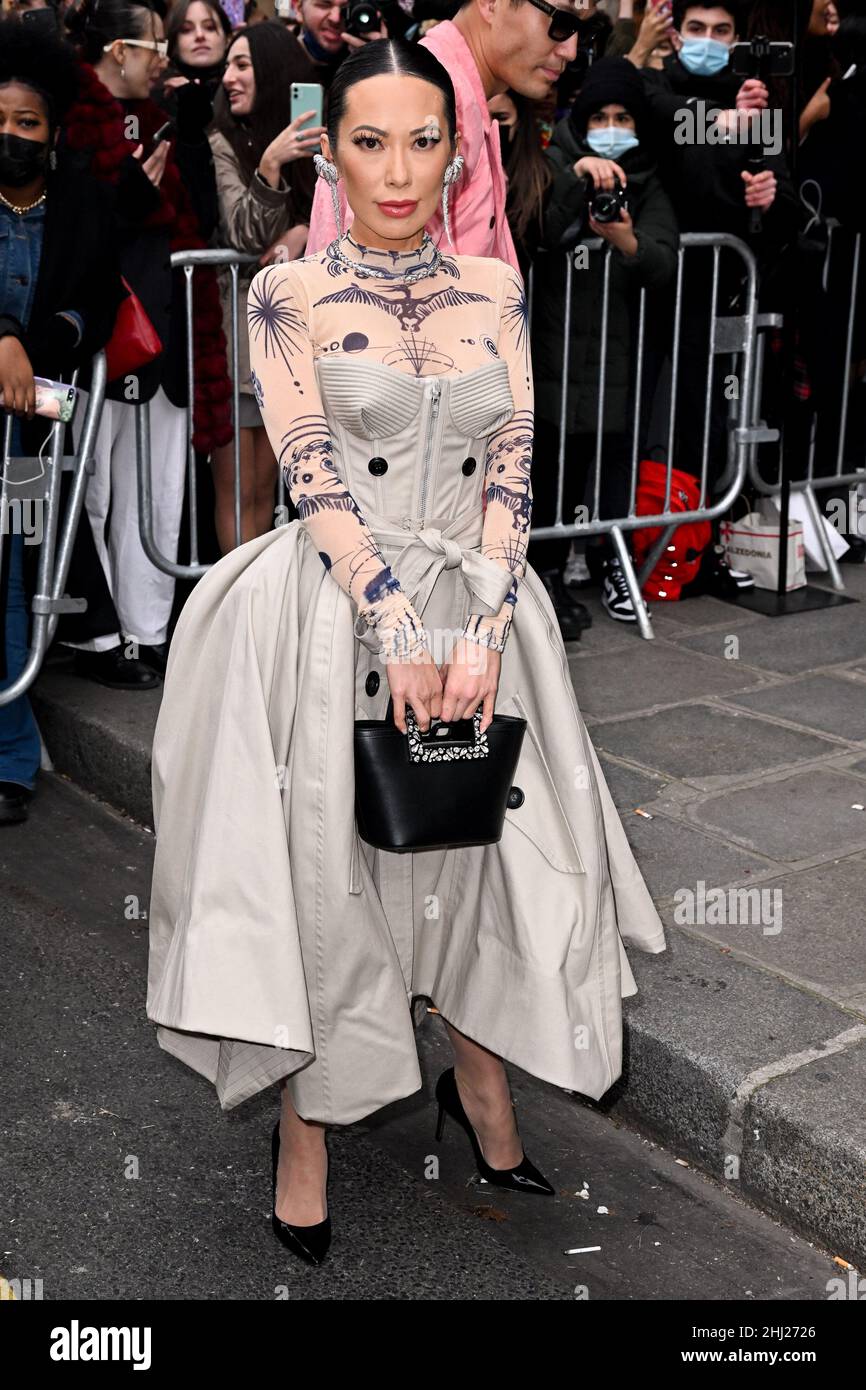 Christine Chiu arriving at the Jean Paul Gaultier show during Paris ...