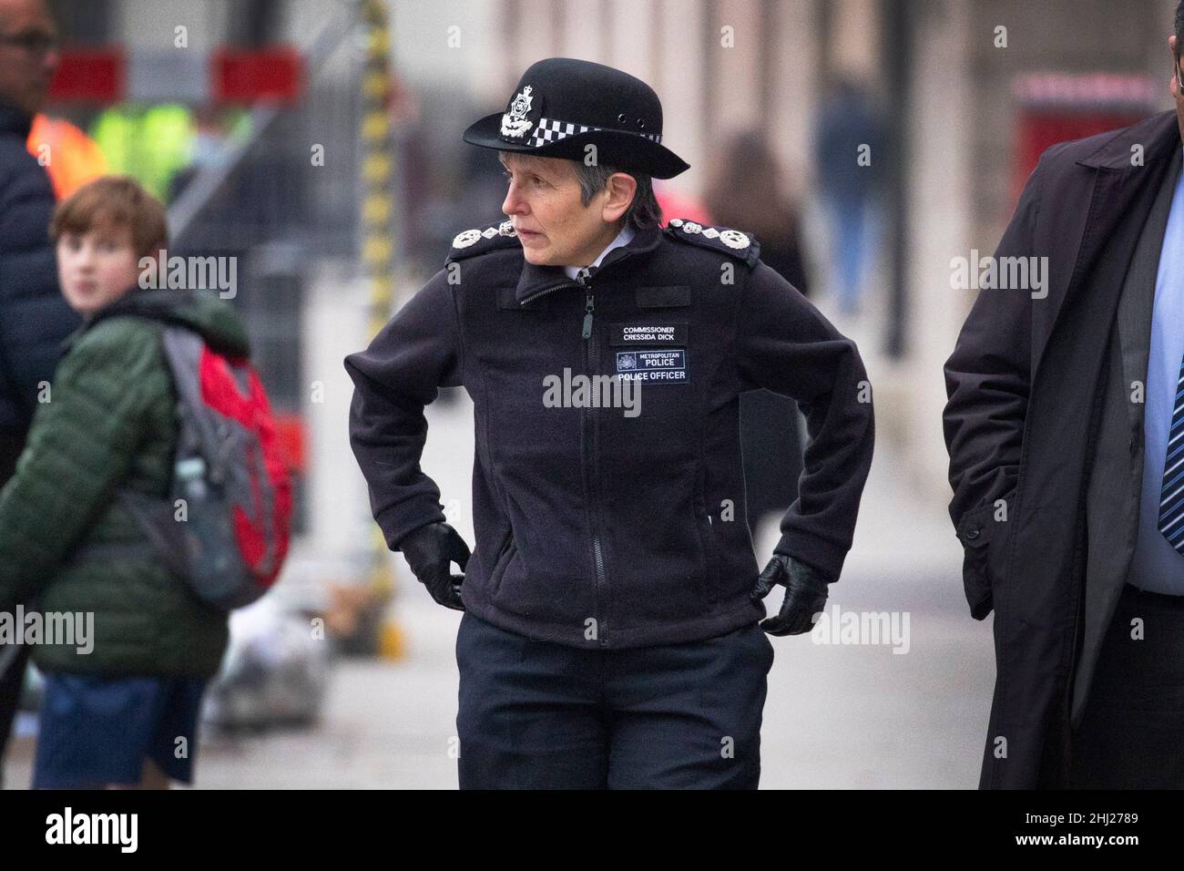 . 25/01/2022. London, UK. Metropolitan Police Commissioner arrives at ...