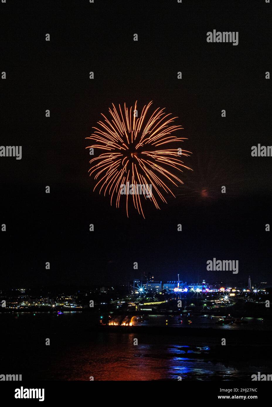 Stunning fireworks display during a fireworks championship in Plymouth ...