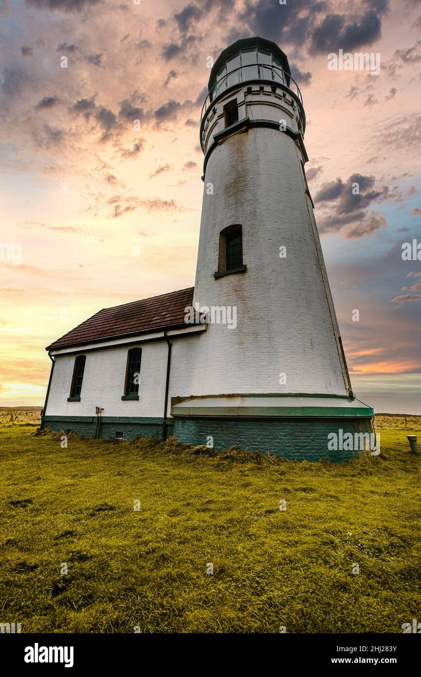 Cape Blanco state park lighthouse on the Pacific coast. Oldest ...