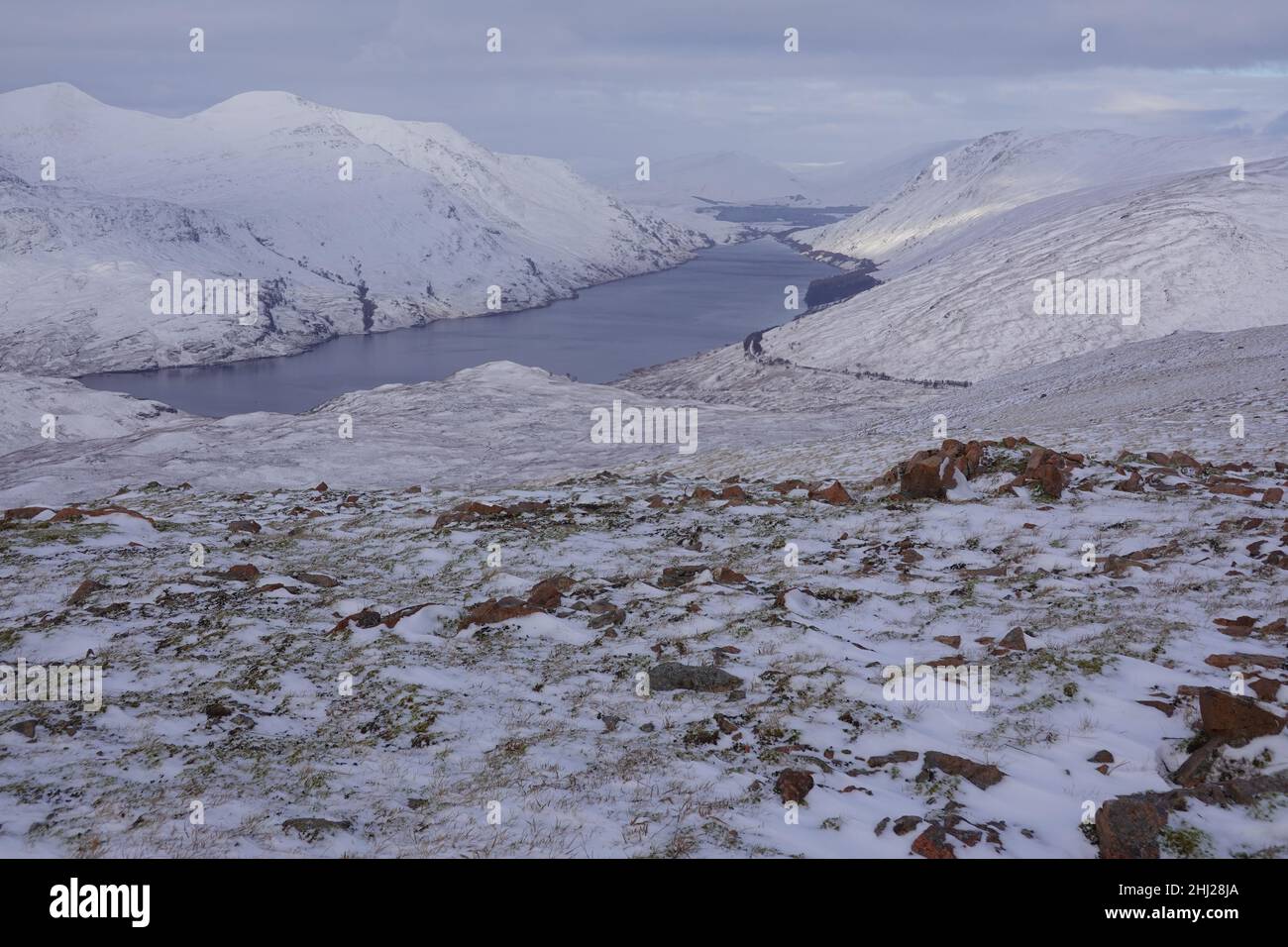 Loch Treig a fresh water loch 20 kilometers east of Fort William, with ...