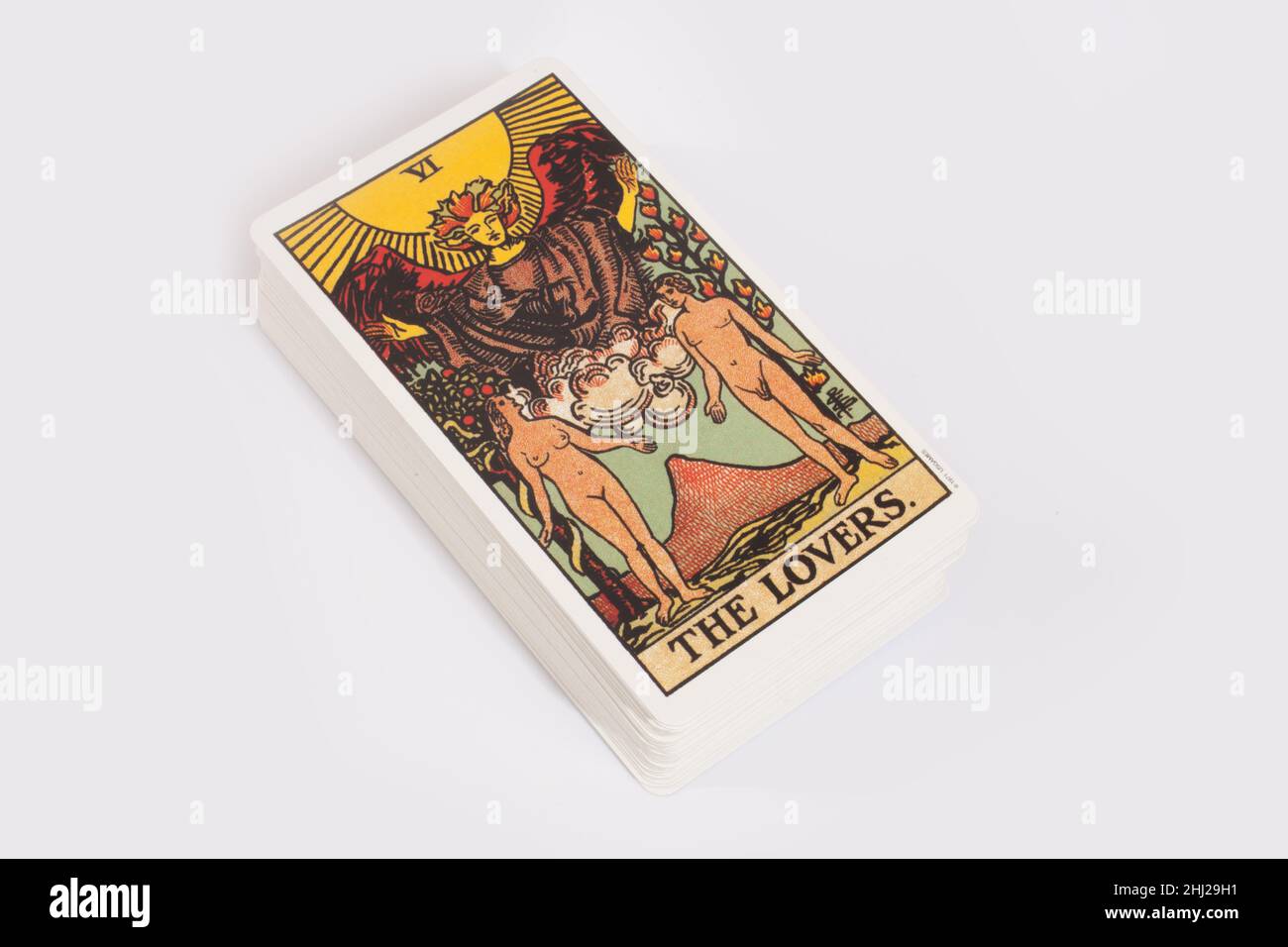The Lovers card from a traditional tarot pack Stock Photo - Alamy