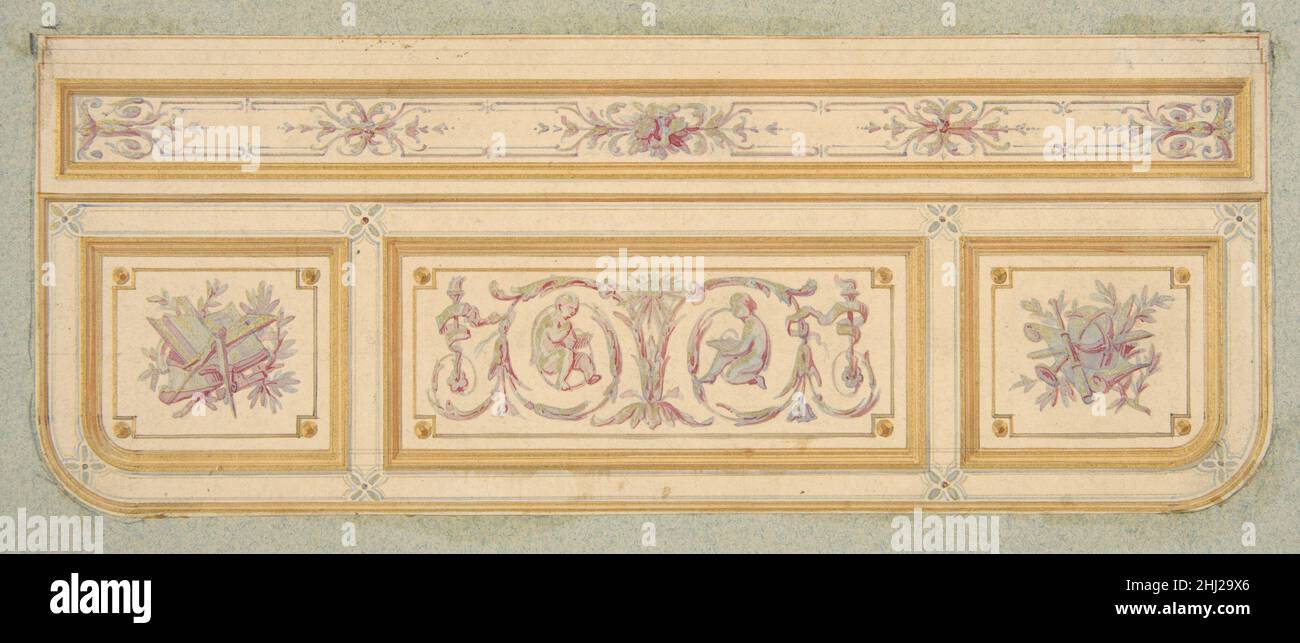 Design for a ceiling with two putti and symbols for the arts second ...
