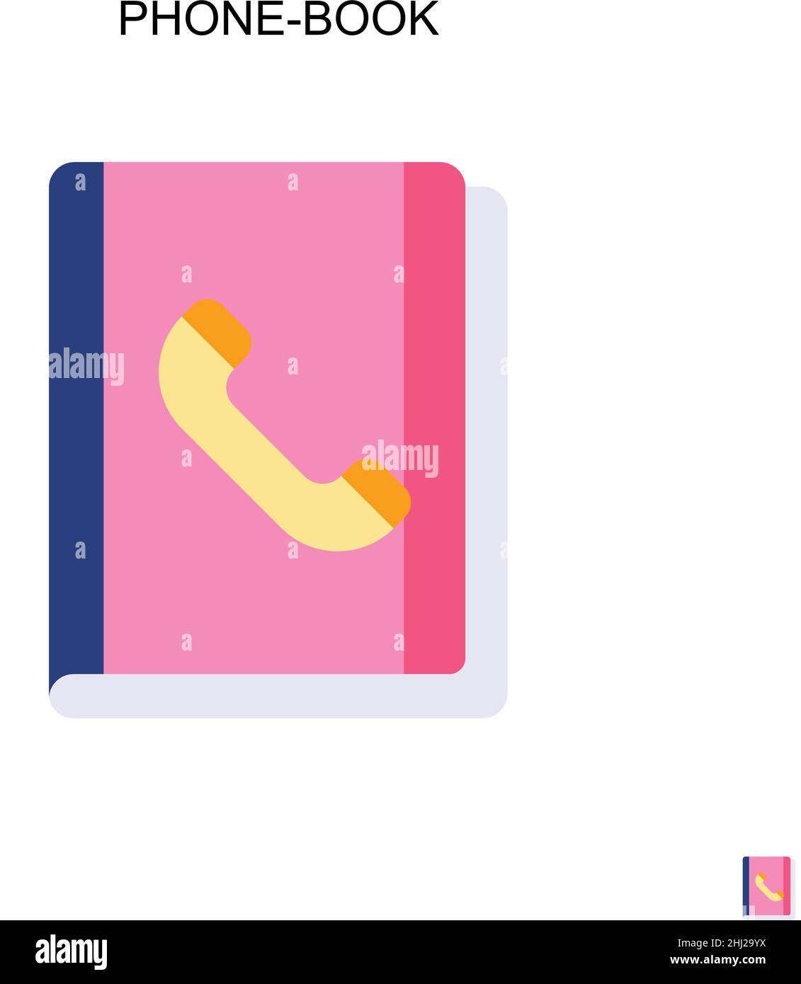 Phone-book Simple vector icon. Illustration symbol design template for ...
