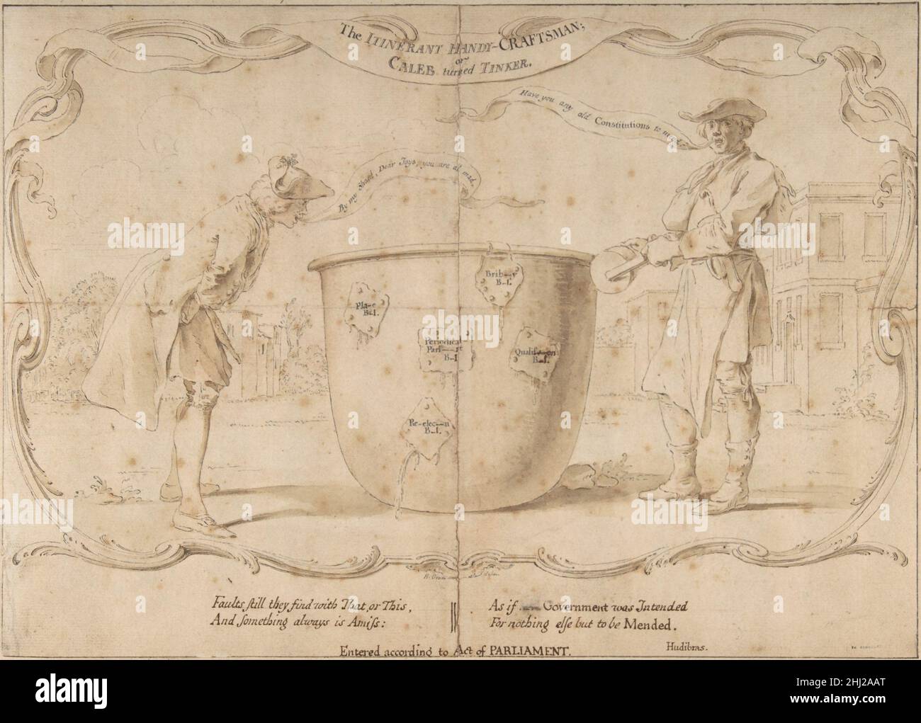 Design for an English Political Satire 18th century Hubert François ...