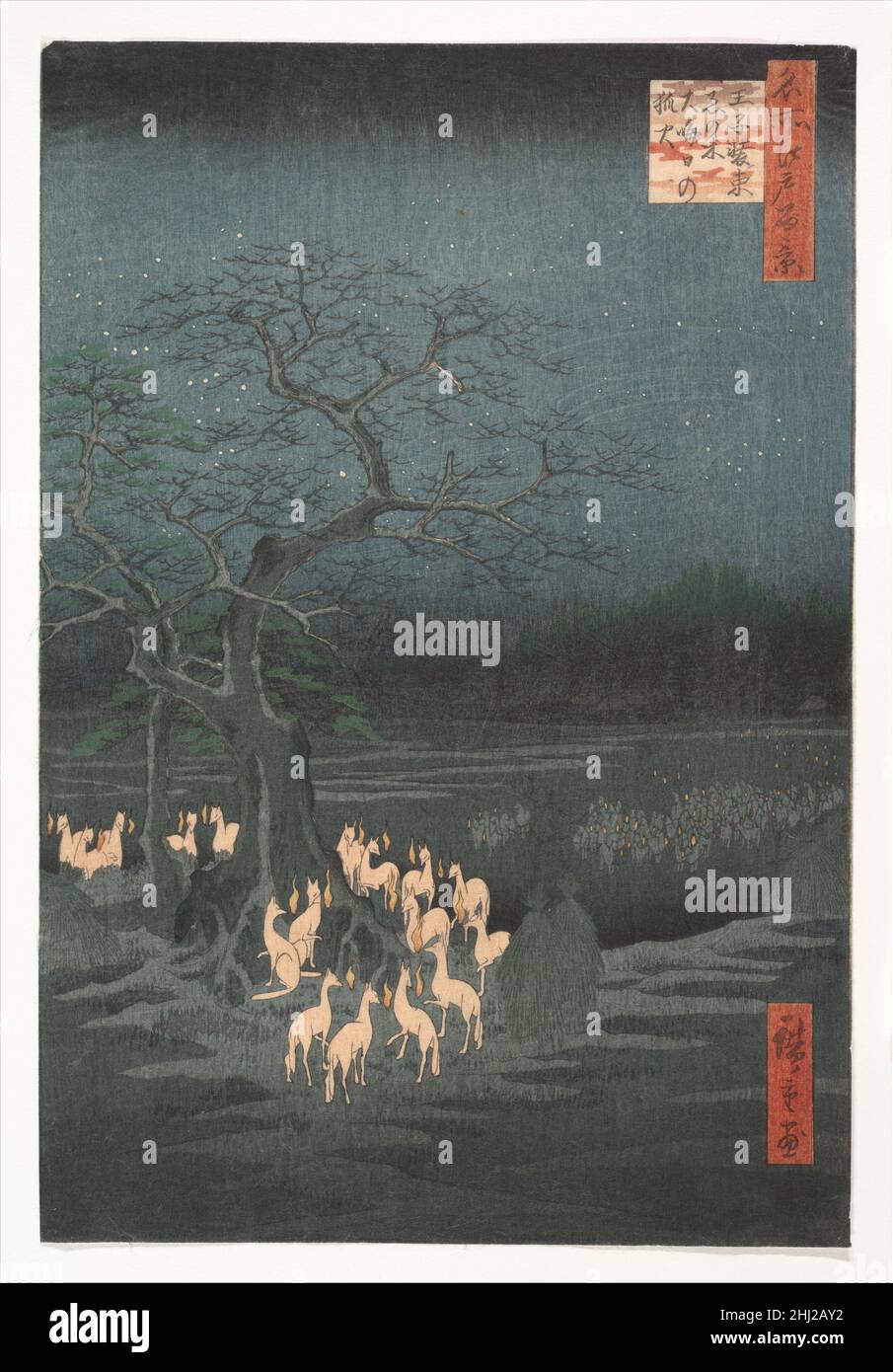 New Year's Eve Foxfires at the Changing Tree, Ōji ca. 1857 Utagawa ...