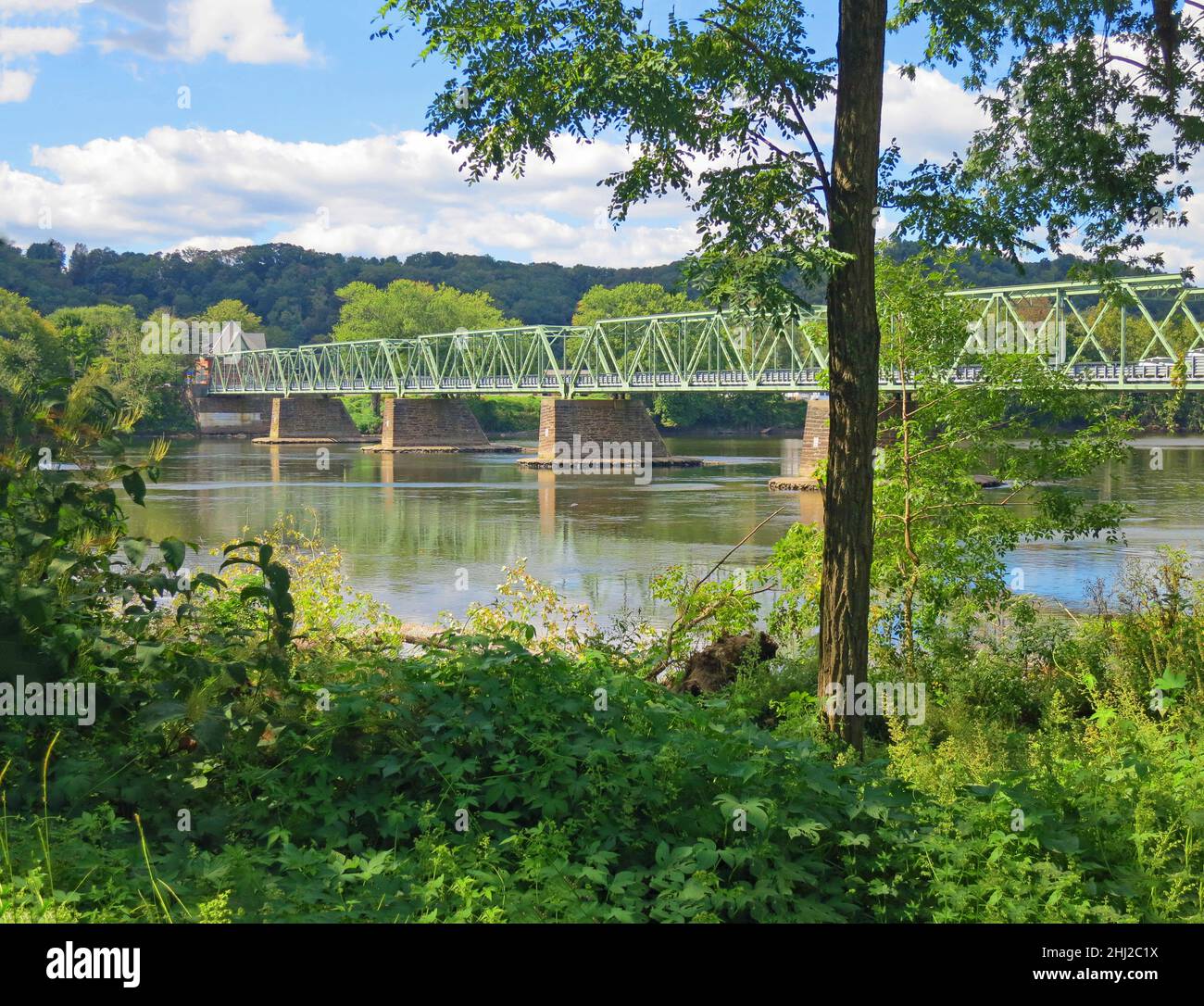Uhlerstown/Frenchtown Bridge over the Delaware River.,Metal, with ...