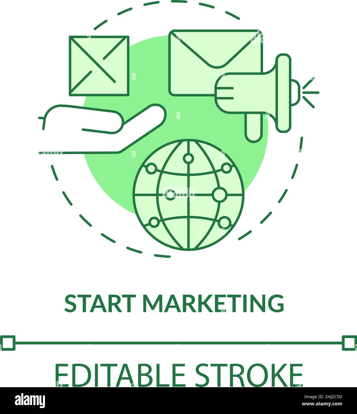 Start marketing green concept icon Stock Vector Image & Art - Alamy