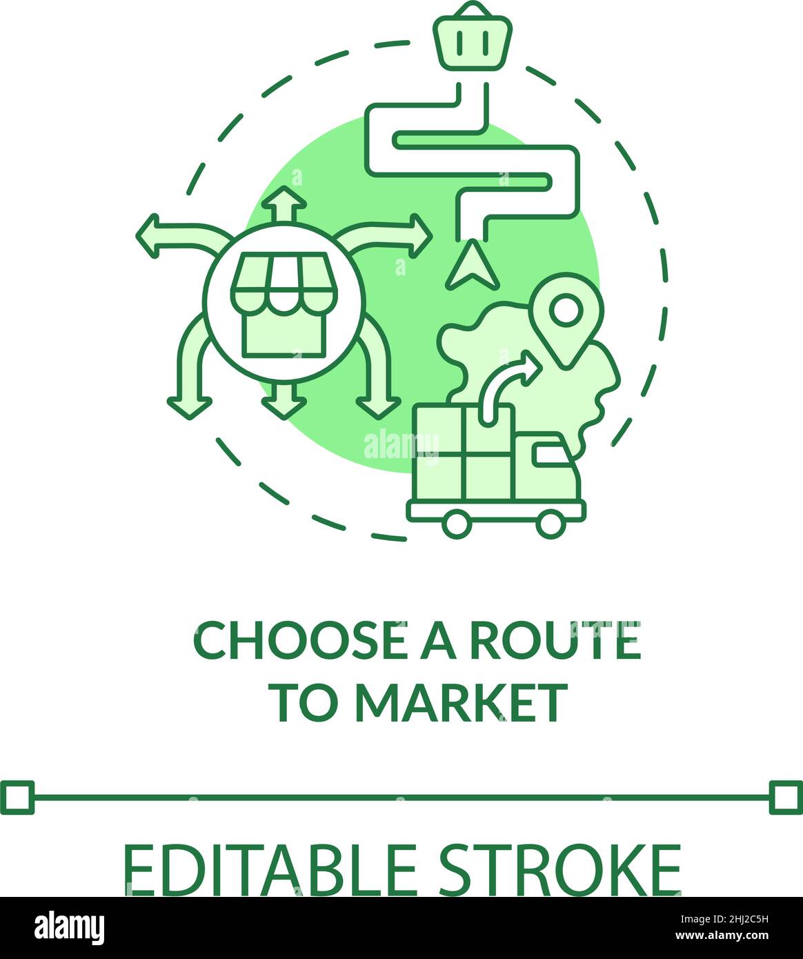 Choose route to market green concept icon Stock Vector Image & Art - Alamy