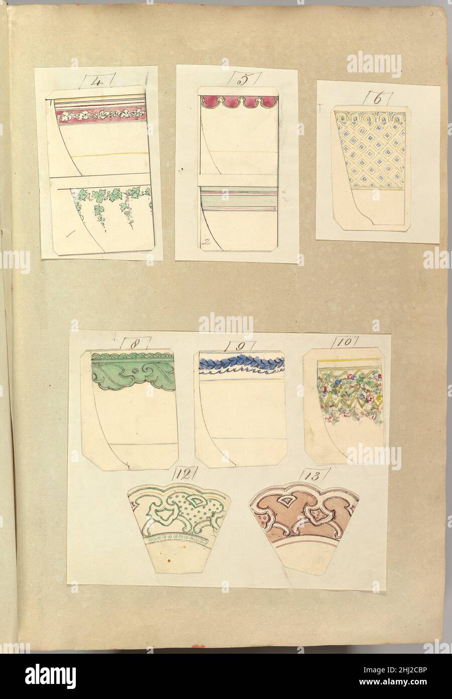 Eight Designs for Decorated Cups and Two Designs for Plate Rims 1845–55 ...
