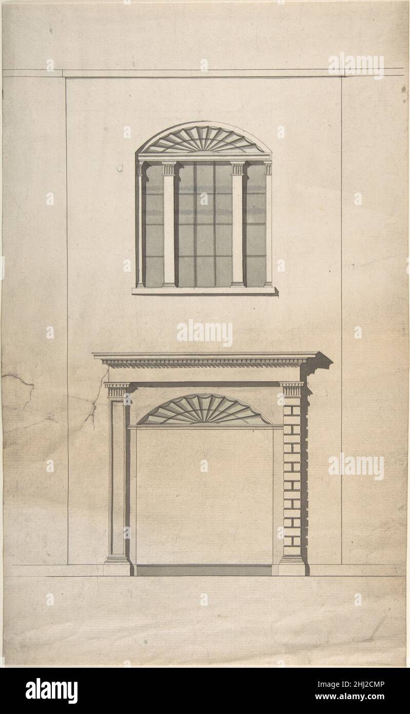 Design for a Fireplace and Window 18th century Anonymous, British, 18th ...