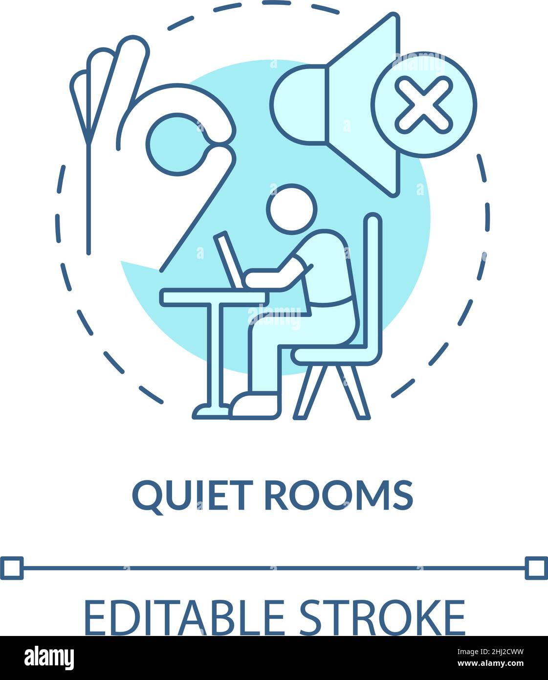 Quiet rooms turquoise concept icon Stock Vector Image & Art - Alamy