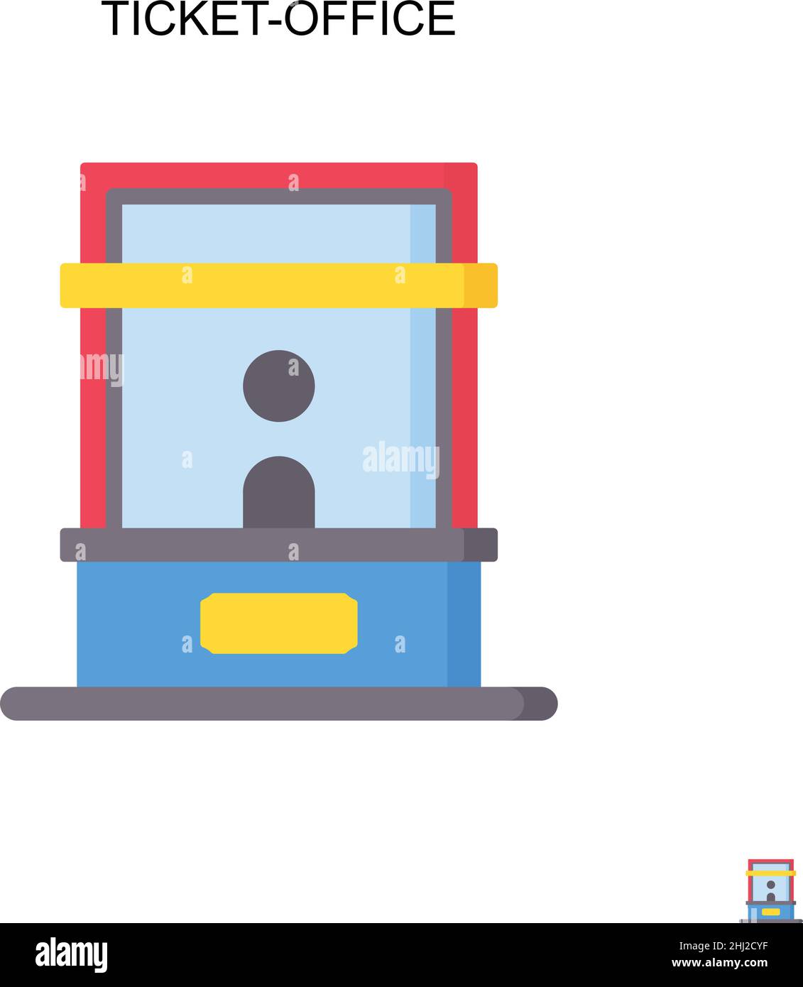 Ticket-office Simple vector icon. Illustration symbol design template ...