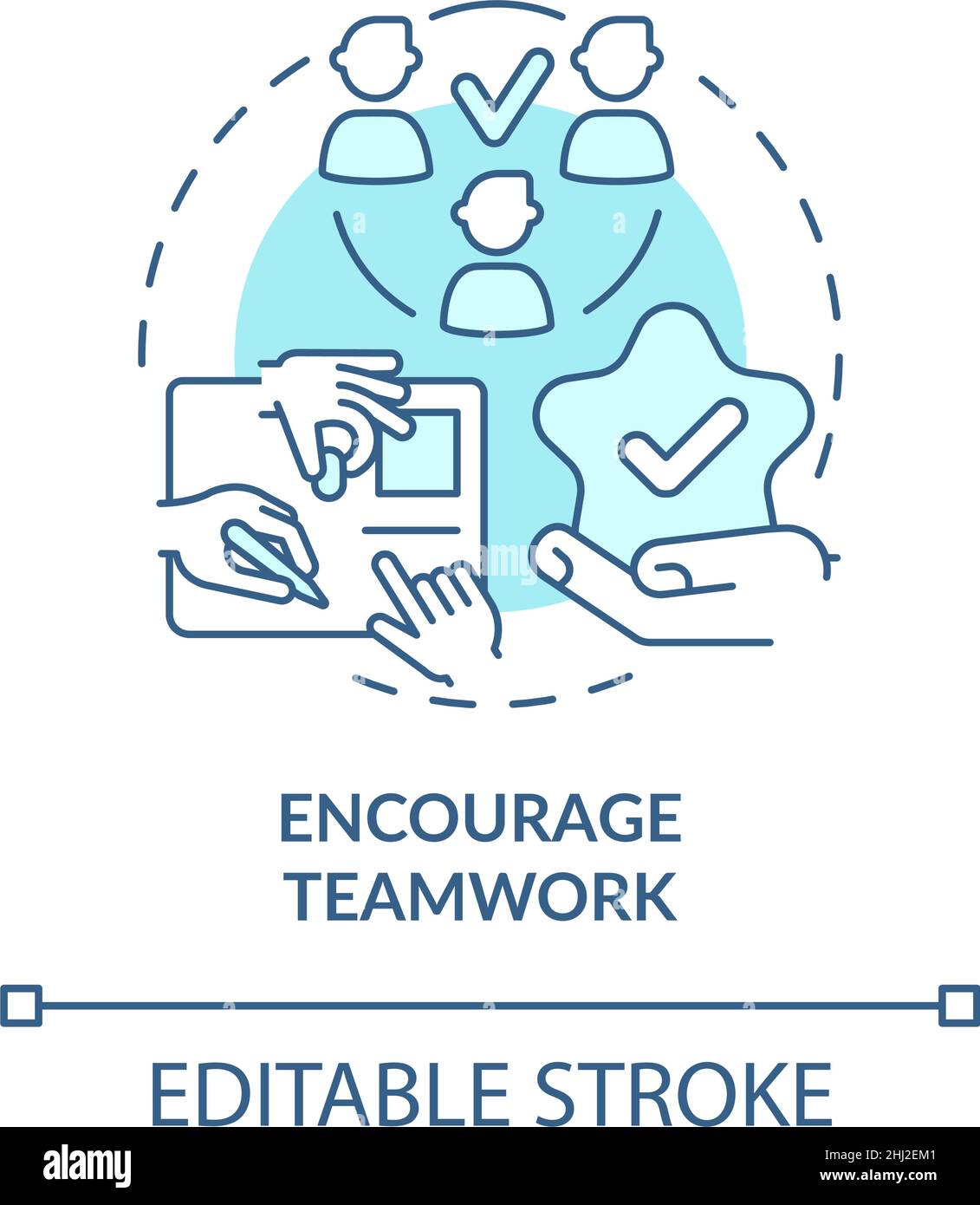 Encourage teamwork turquoise concept icon Stock Vector Image & Art - Alamy