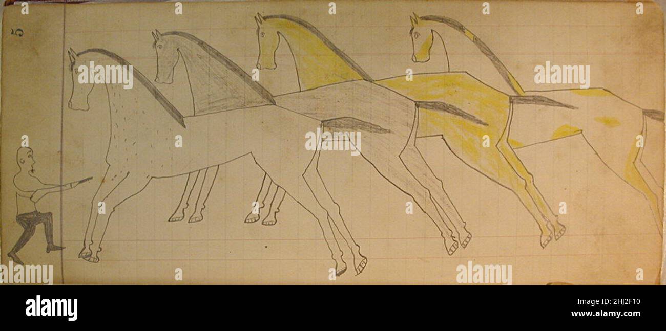 Maffet Ledger: Man with Gun, Four Horses ca. 1874–81 Southern and ...