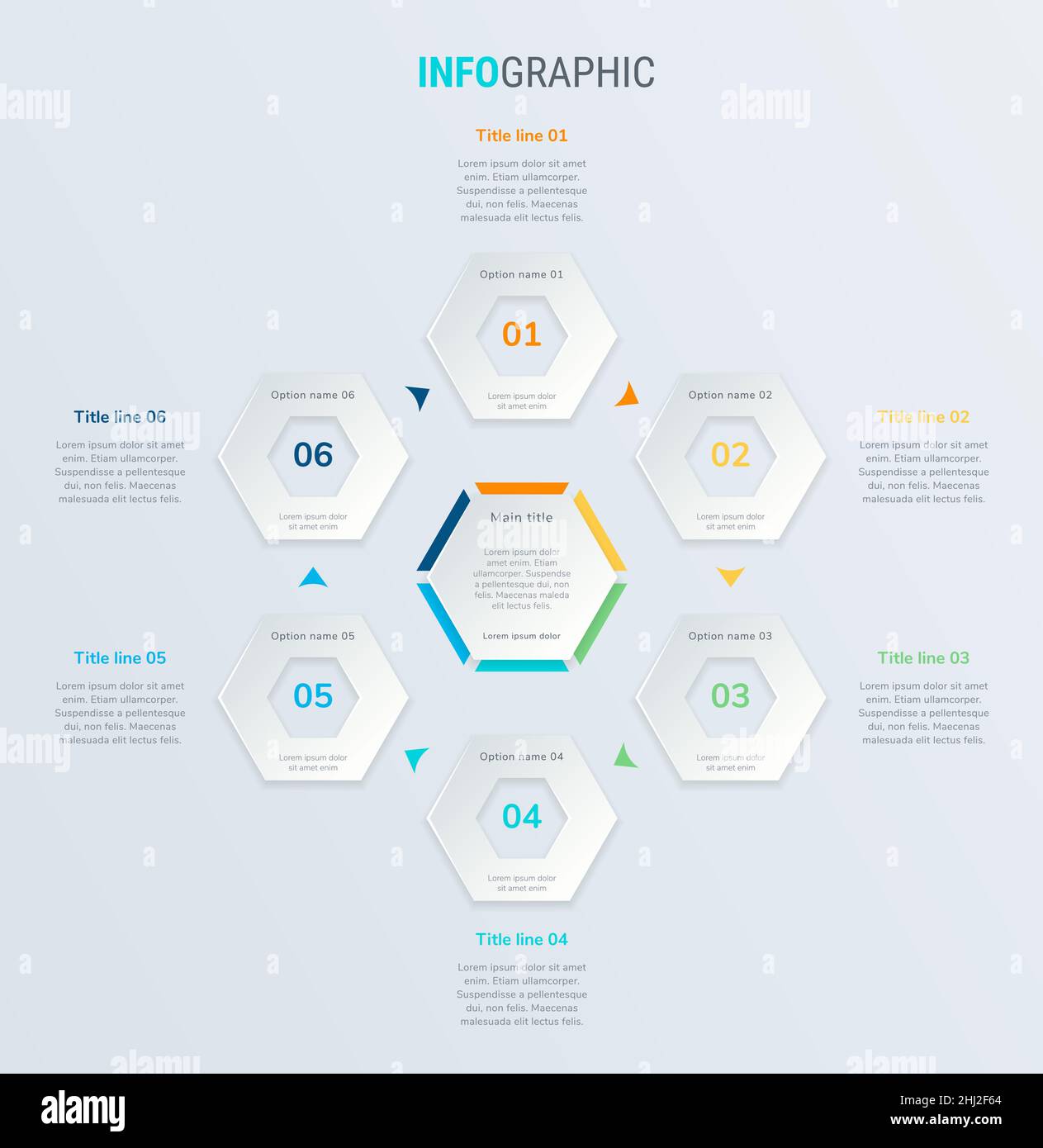 Vector infographics timeline design template with honeycomb elements ...