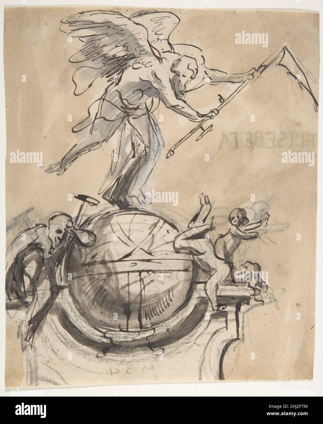 Design for a sepulchral monument with an allegory of Time late 17th ...