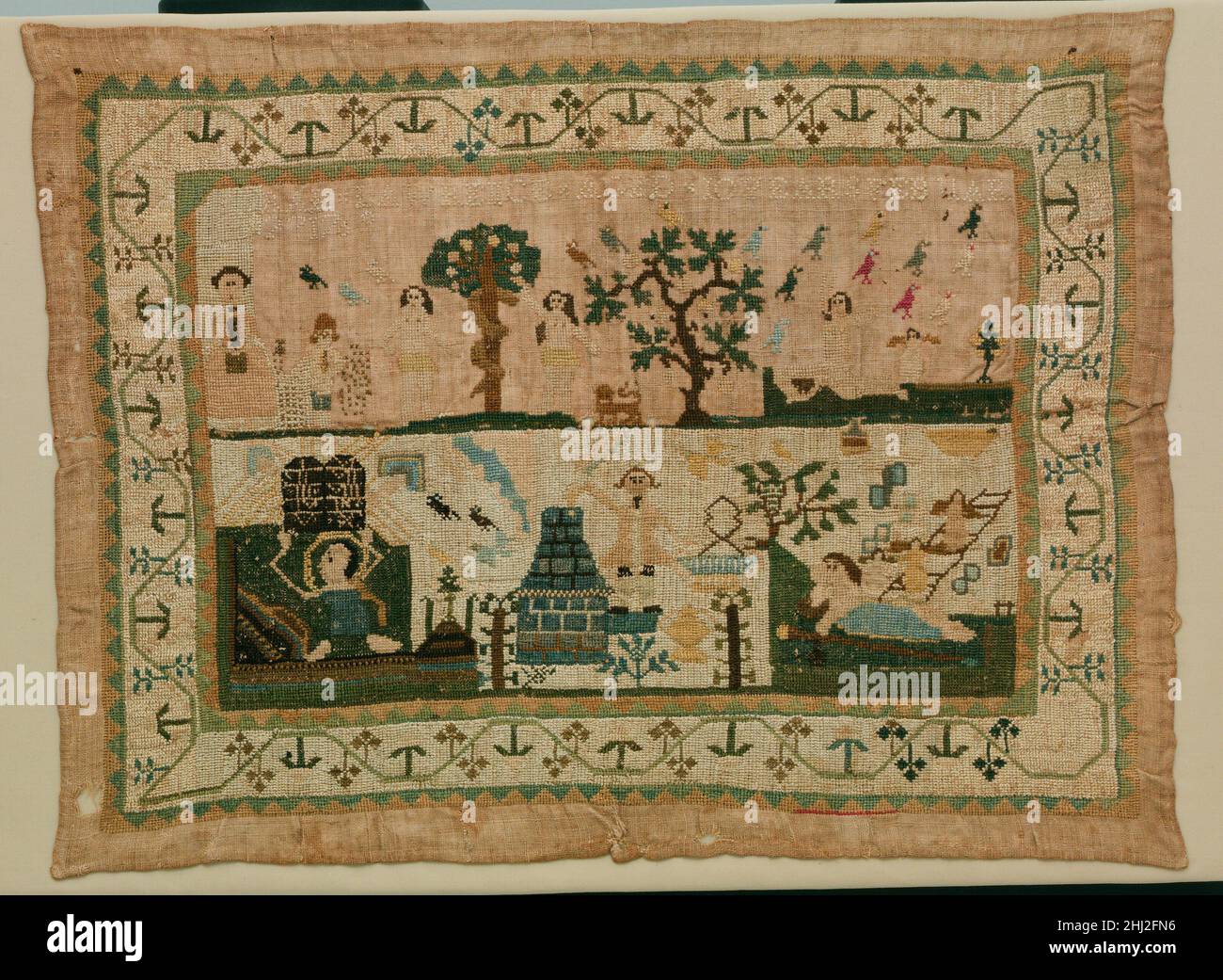 Embroidered sampler 1768 Sarah Lawrence American. Embroidered sampler ...
