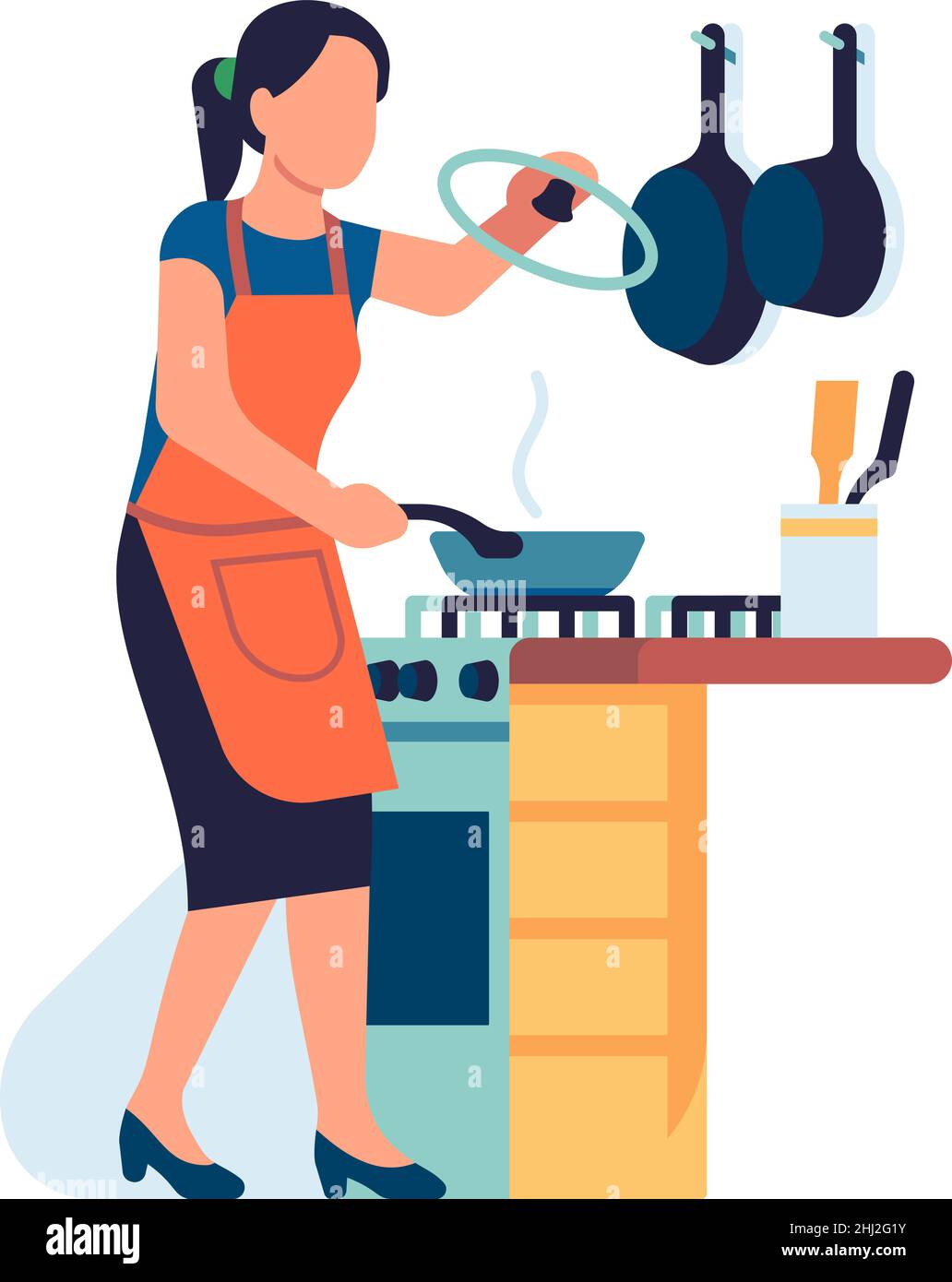 Cooking process in pan Cut Out Stock Images & Pictures - Alamy