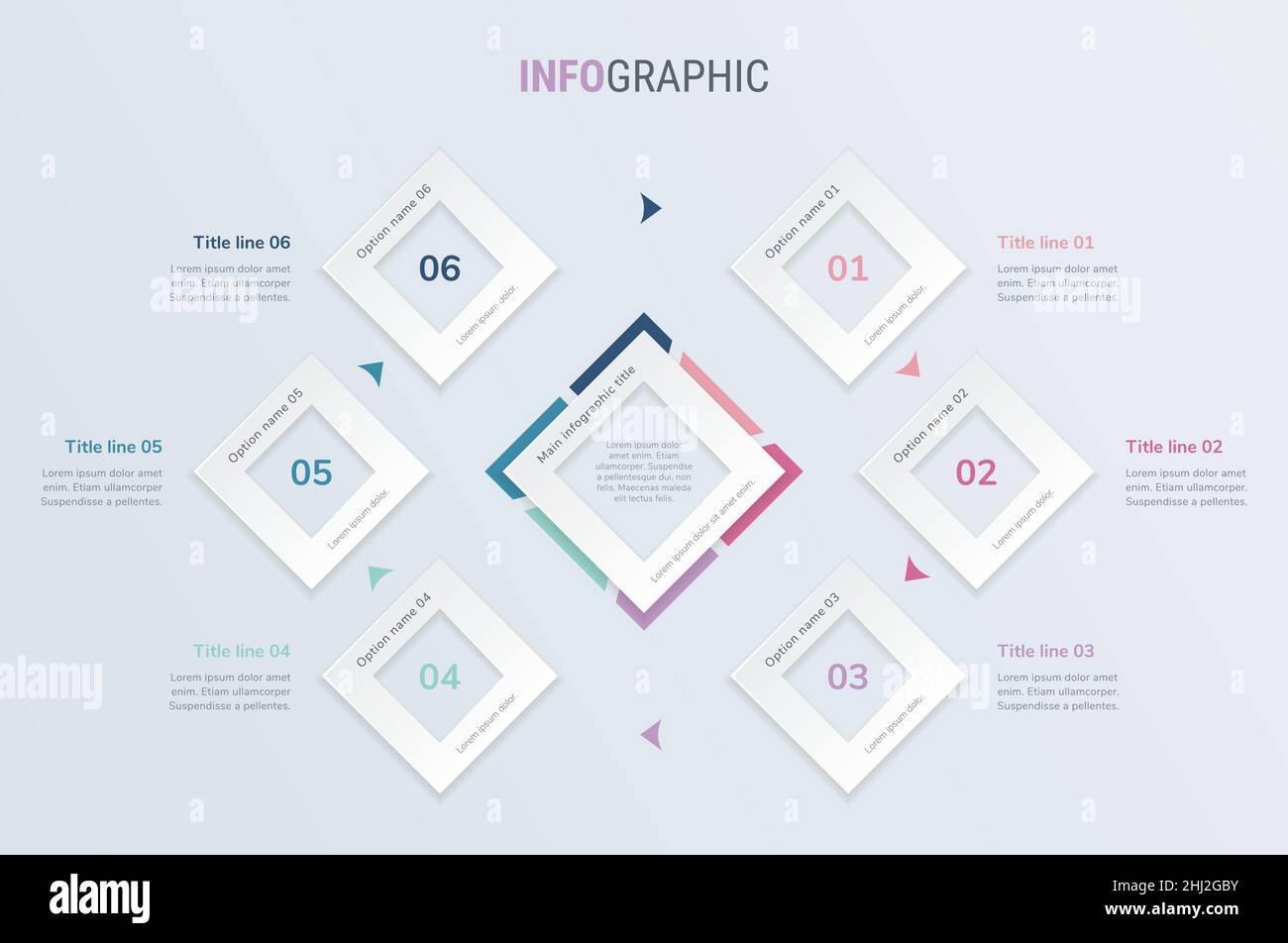 Vintage timeline infographic design vector. 6 steps, square workflow ...