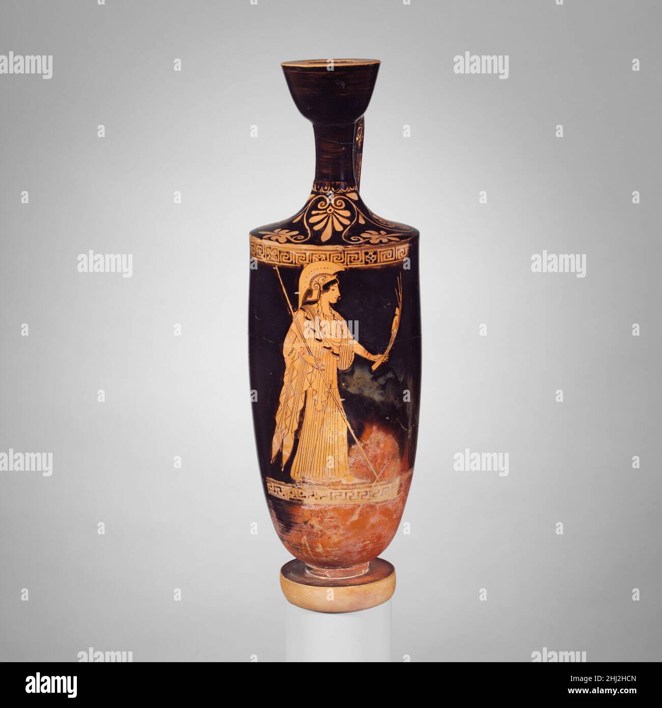 Terracotta lekythos (oil flask) ca. 480–470 B.C. Attributed to the ...