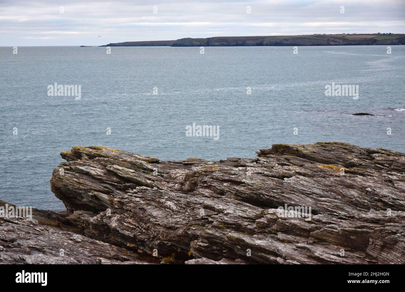 , sea and rocks trearddur bay, anglesey, holy island, north wales, uk ...