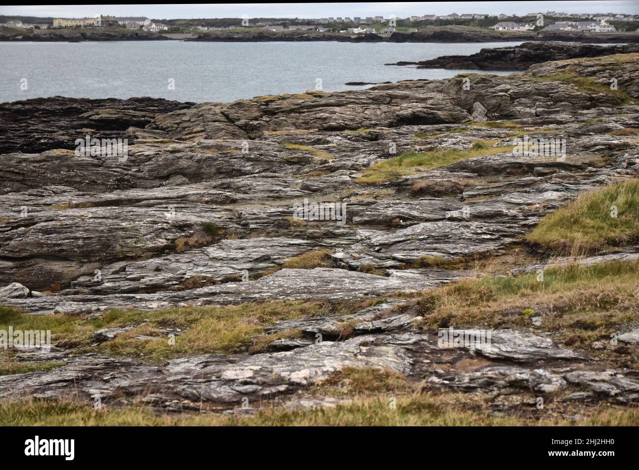 , sea and rocks trearddur bay, anglesey, holy island, north wales, uk ...
