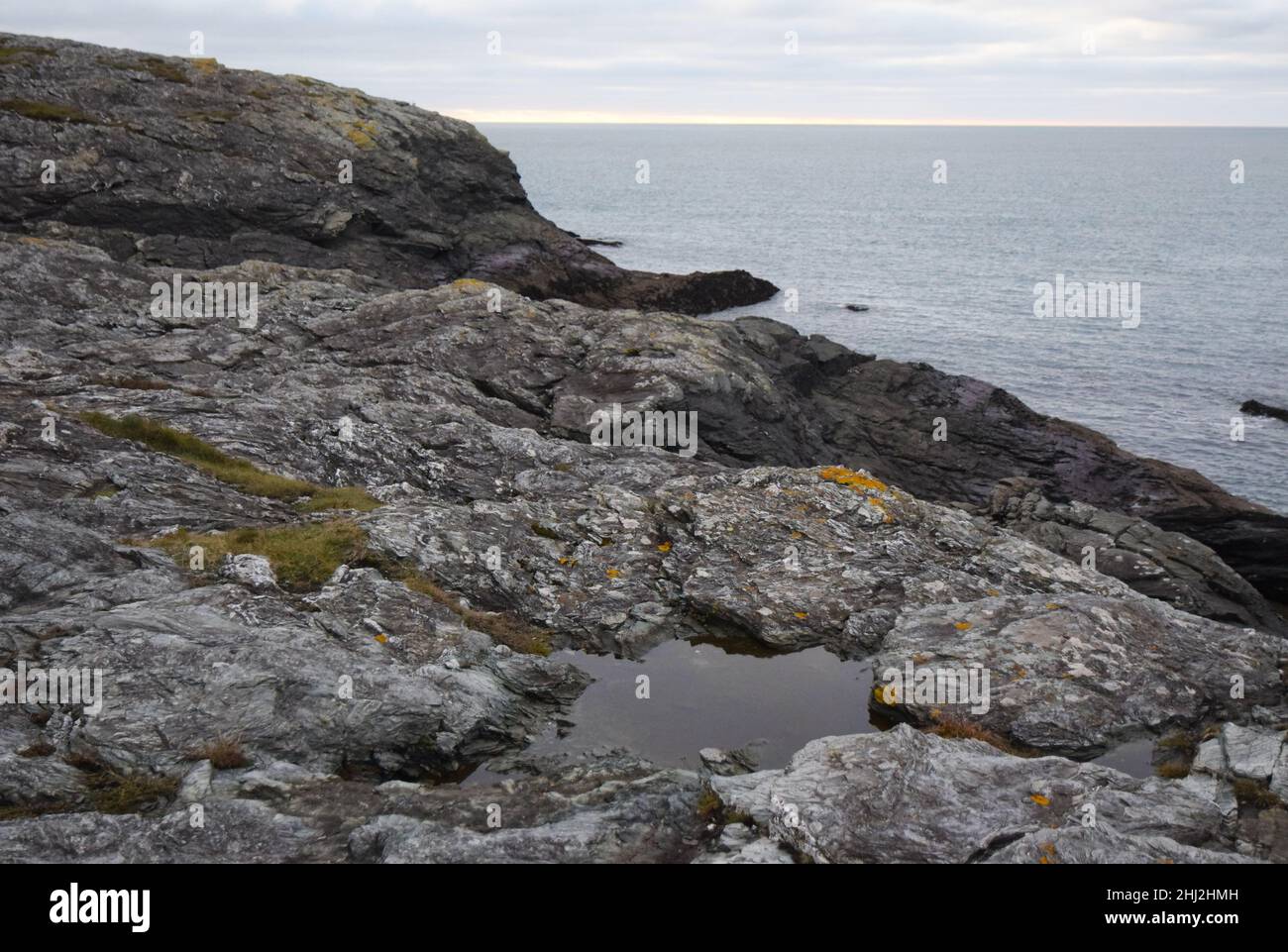 , sea and rocks trearddur bay, anglesey, holy island, north wales, uk ...