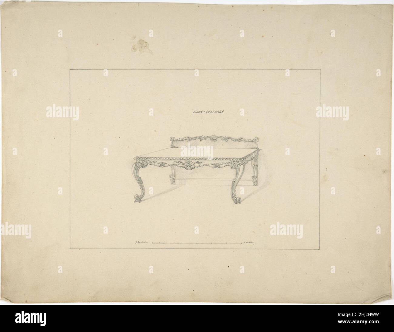 Design for a Sidetable, Louis Quatorze Style 1835–1900 Robert William ...