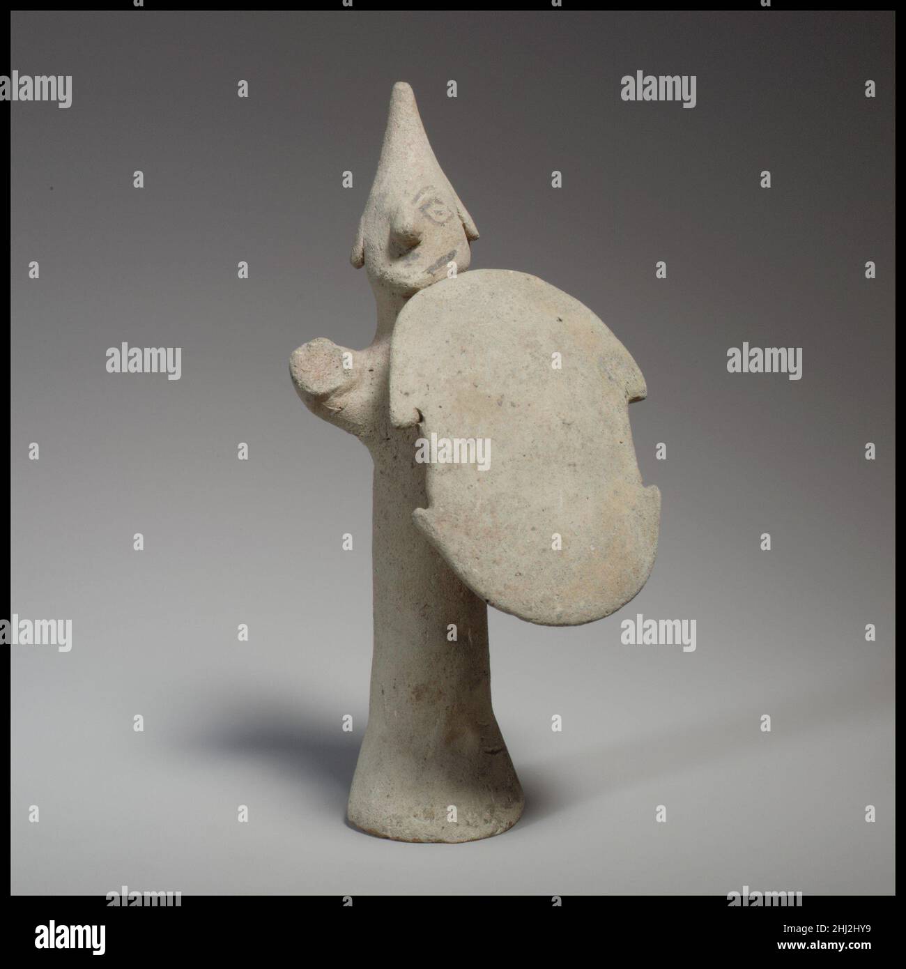 Shield bearer ca. 600–480 B.C. Cypriot The cylindrical body, flaring at ...