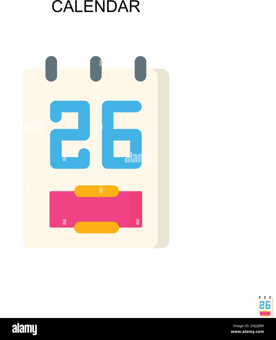 Calendar Simple vector icon. Illustration symbol design template for ...