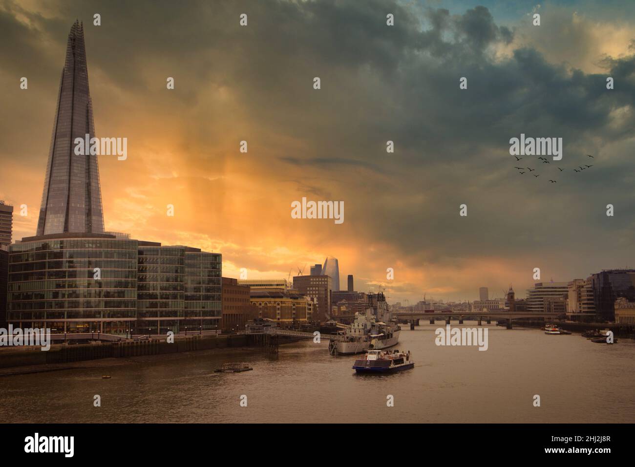 View from Tower bridge just one of the bridges in London Stock Photo ...