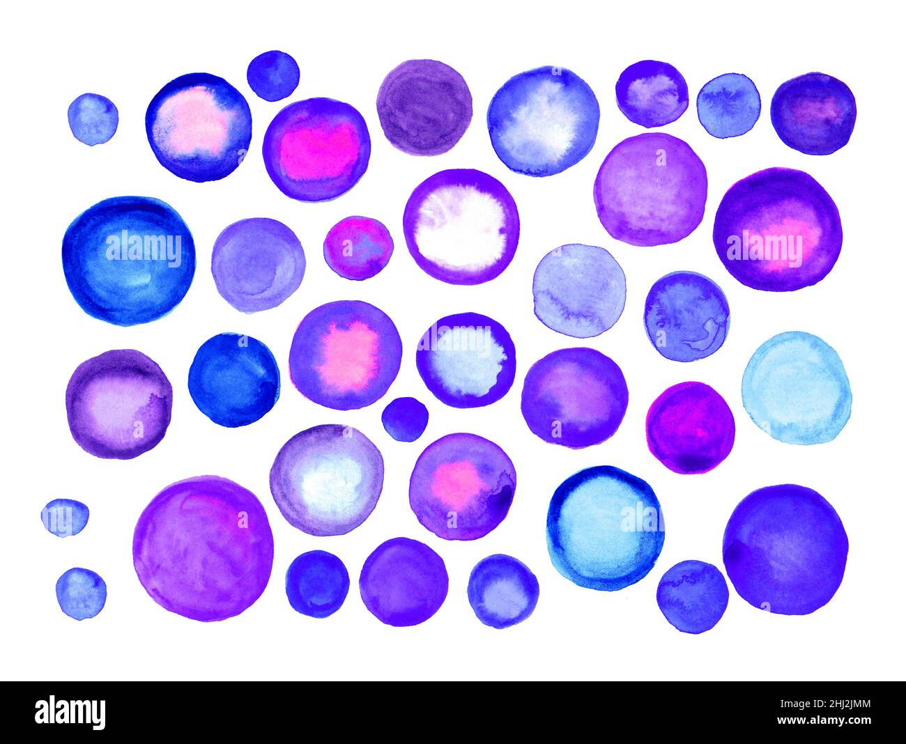 Hand painted bright colorful texture of multicolored bubbles ...