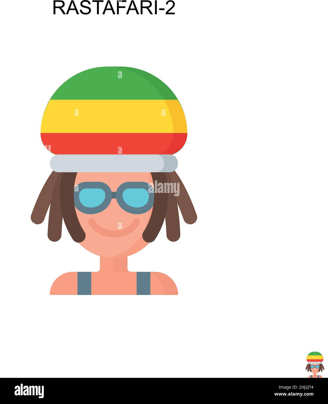 Rastafari-2 Simple vector icon. Illustration symbol design template for web mobile UI element ...