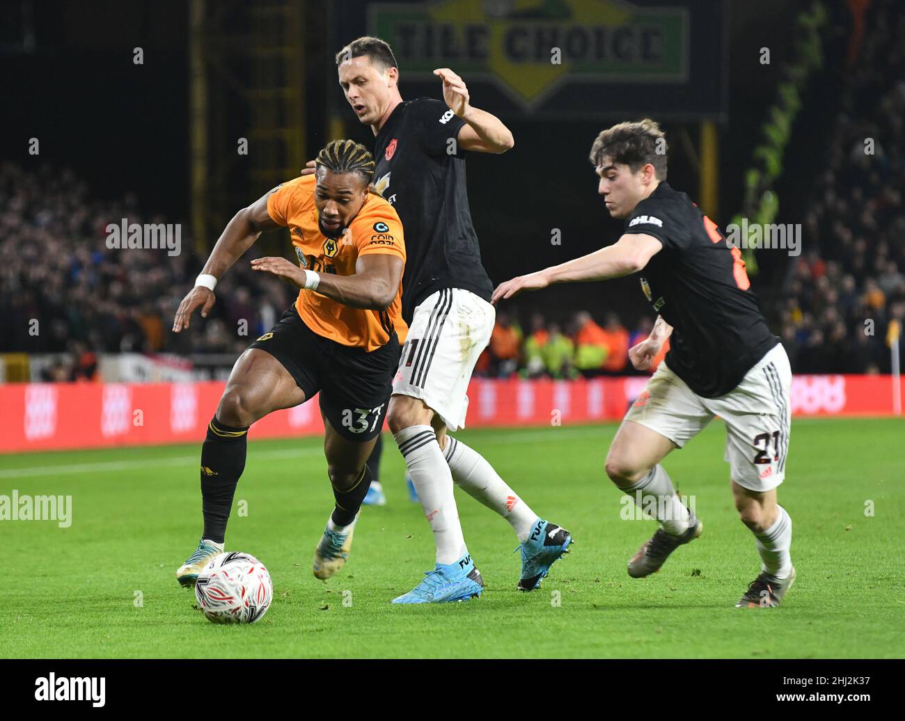 Wolves footballer Adama Traore Wolverhampton Wanderers v Manchester ...