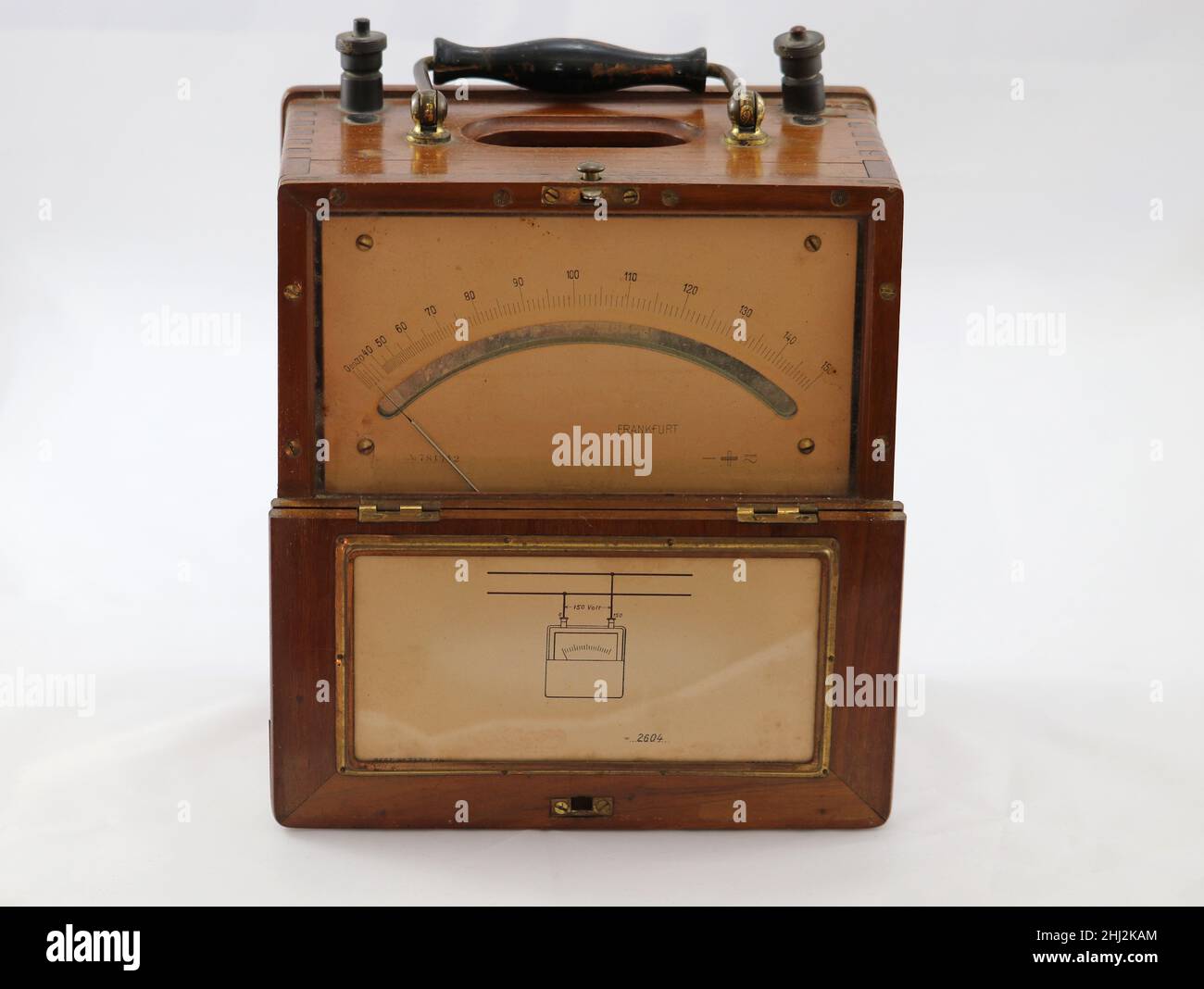 Old german voltmeter in nice wooden box. One of the first voltmeter ...