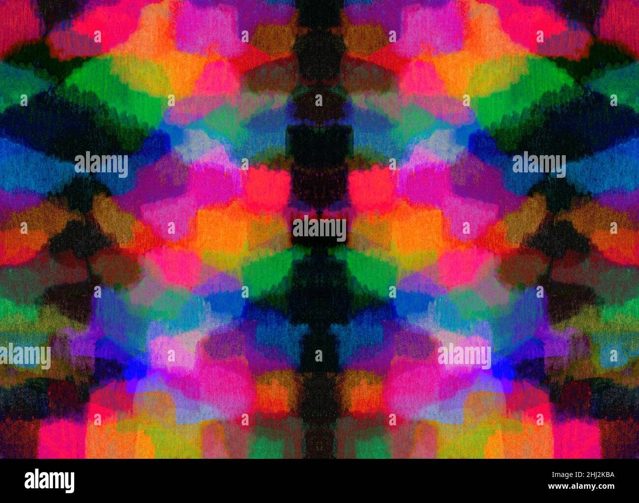 Hand painted rainbow mosaic texture. Colorful symmetrical overlay ...