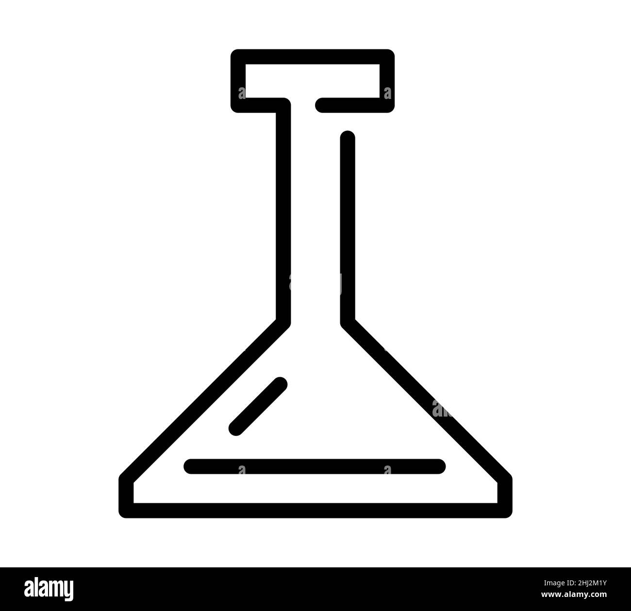 Test tube flat icon. Pictogram for web. Line stroke. Isolated on white ...